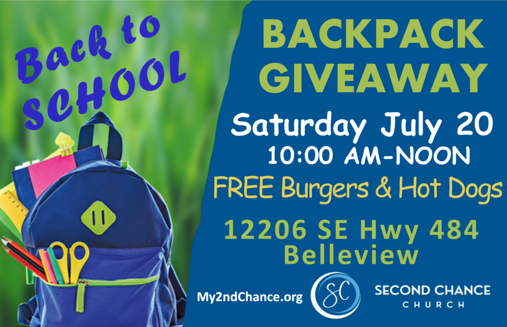 Back to School Backpack Giveaway - Second Chance Church